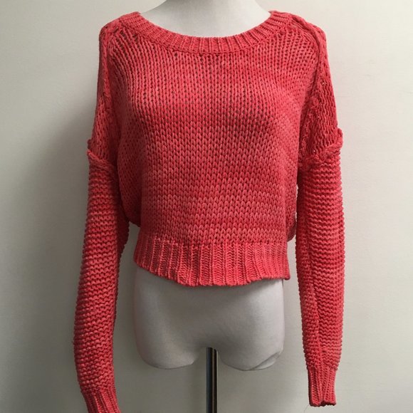 IRO | Sweaters | Iro Yolo Oversized Coral Crop Chunky Sweater Top Xs ...